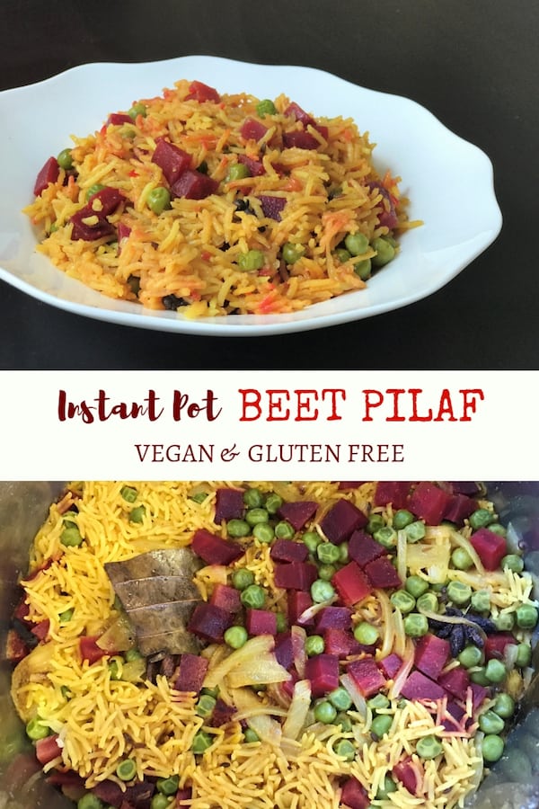 Beet Rice Pilaf / Beetroot Rice - Instant Pot - Piping Pot Curry