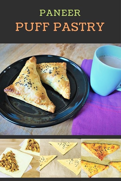 Savory Paneer Puff Pastry Turnovers - Air Fryer / Oven - Piping Pot Curry