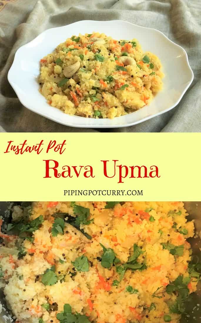 Sooji / Semolina / Rava Upma - Instant Pot - Piping Pot Curry