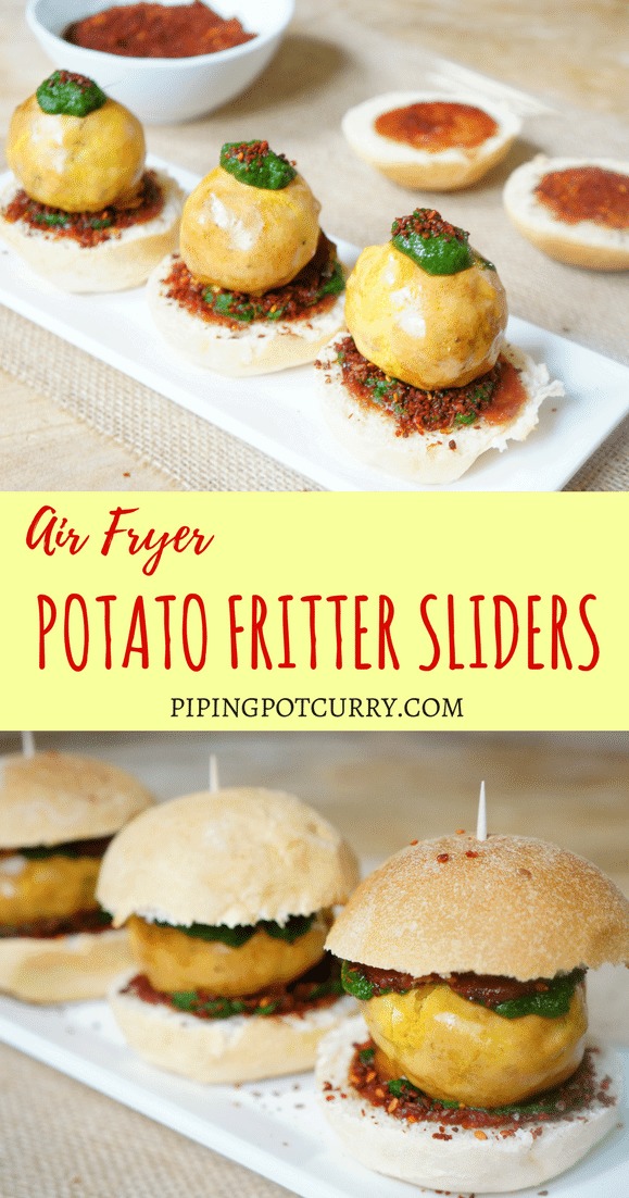 Potato Fritter Sliders - Piping Pot Curry