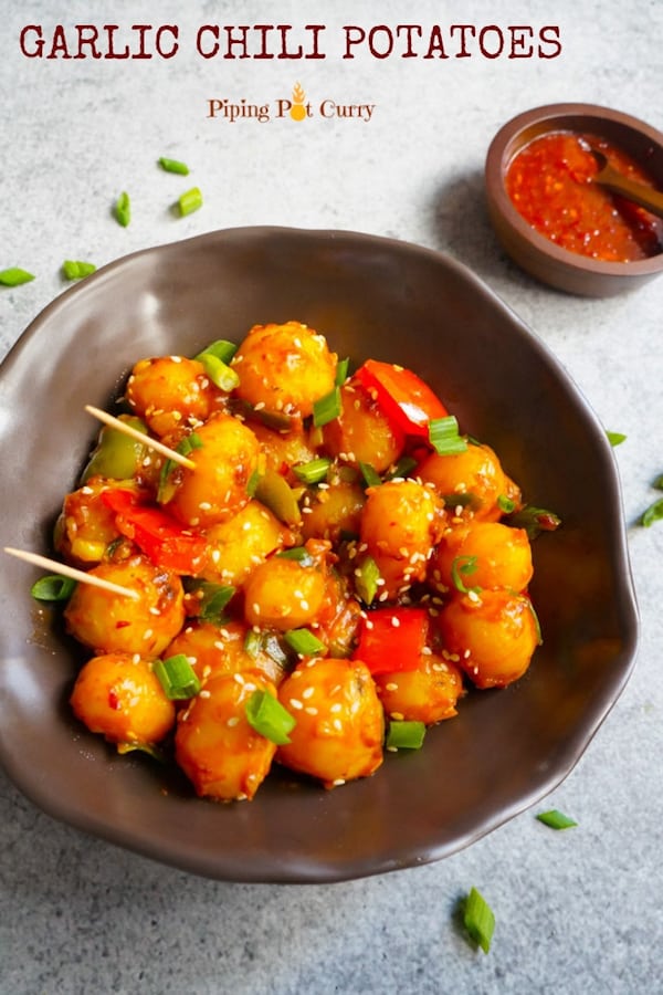 Garlic Chili Potatoes - Piping Pot Curry
