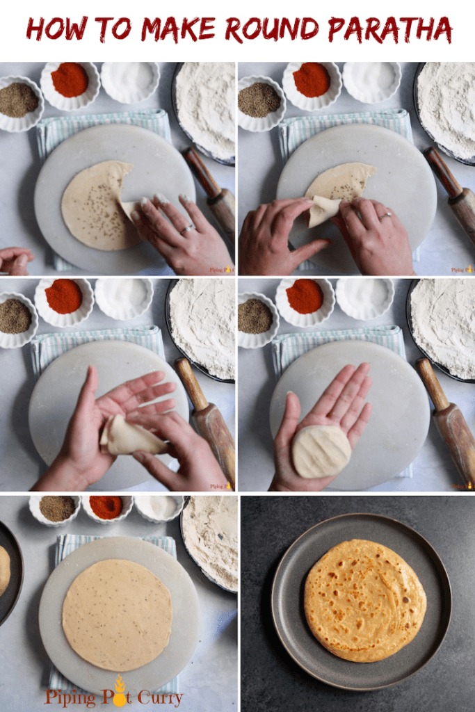 Paratha Recipe (Pan-fried Indian flatbread) - Piping Pot Curry