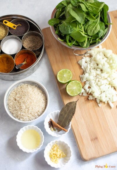 Spinach Rice (Instant Pot & Stovetop) - Piping Pot Curry