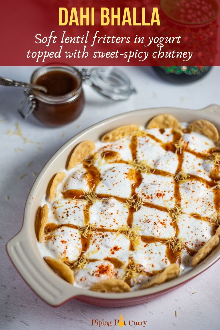 Super Soft Dahi Vada (Dahi Bhalla Chaat) - Piping Pot Curry