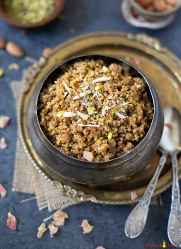 Easy One-pot Lapsi (Cracked Wheat Sweet) - Piping Pot Curry