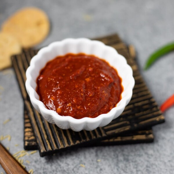 Red Chilli Garlic Chutney for Chaat - Piping Pot Curry