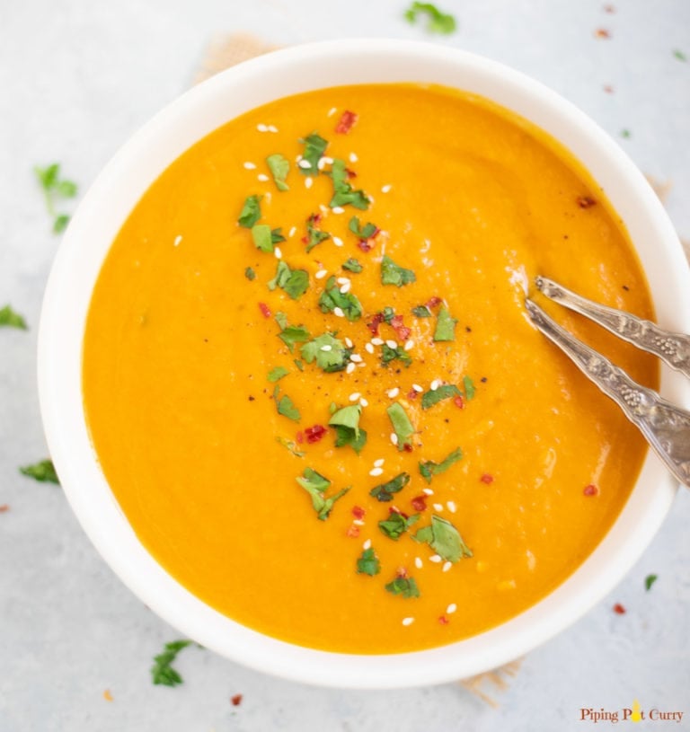 Easy Instant Pot Carrot Soup With Ginger And Coconut Milk Piping Pot Curry