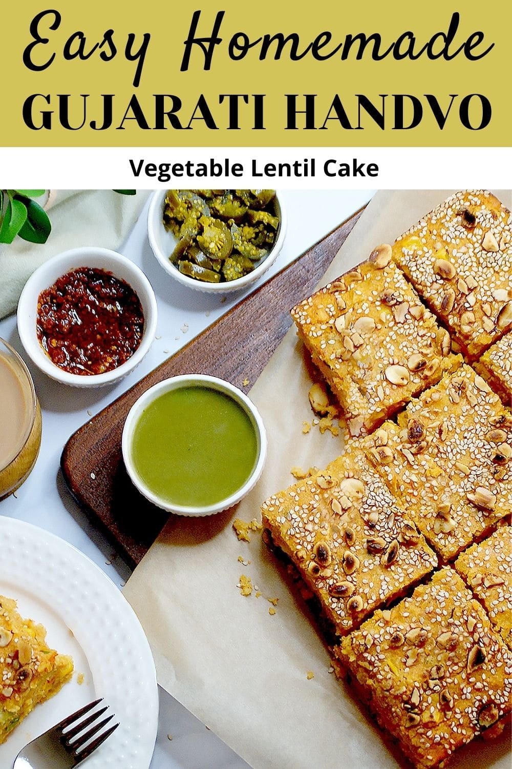 Gujarati Handvo (Savory Rice & Lentil Cake) - Piping Pot Curry