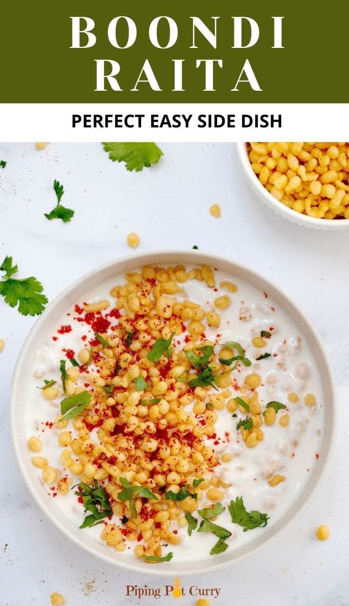 Easy Boondi Raita (Dahi Boondi) - Piping Pot Curry