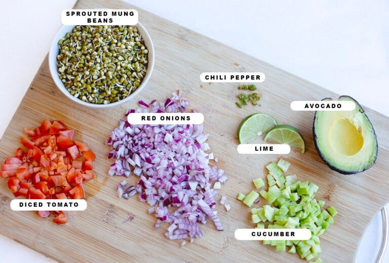Easy Sprouts Salad (Sprouted Mung Bean Salad) - Piping Pot Curry