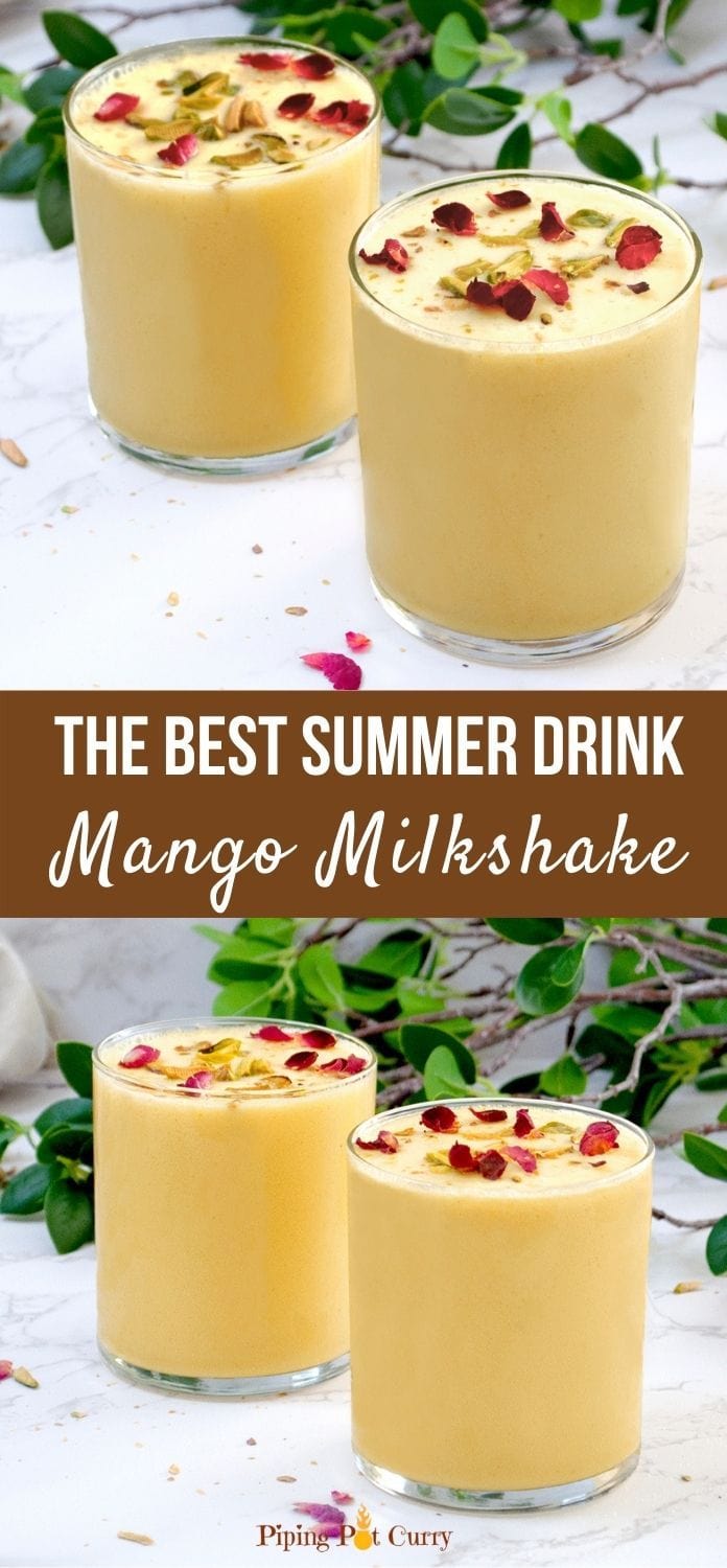 Easy Mango Milkshake (5 Minute Recipe) - Piping Pot Curry