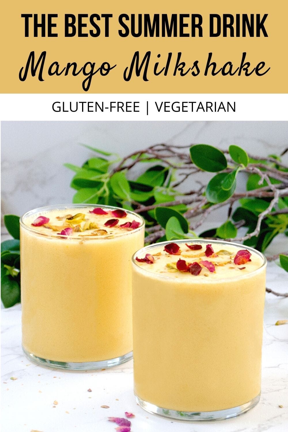 Easy Mango Milkshake (5 Minute Recipe) - Piping Pot Curry