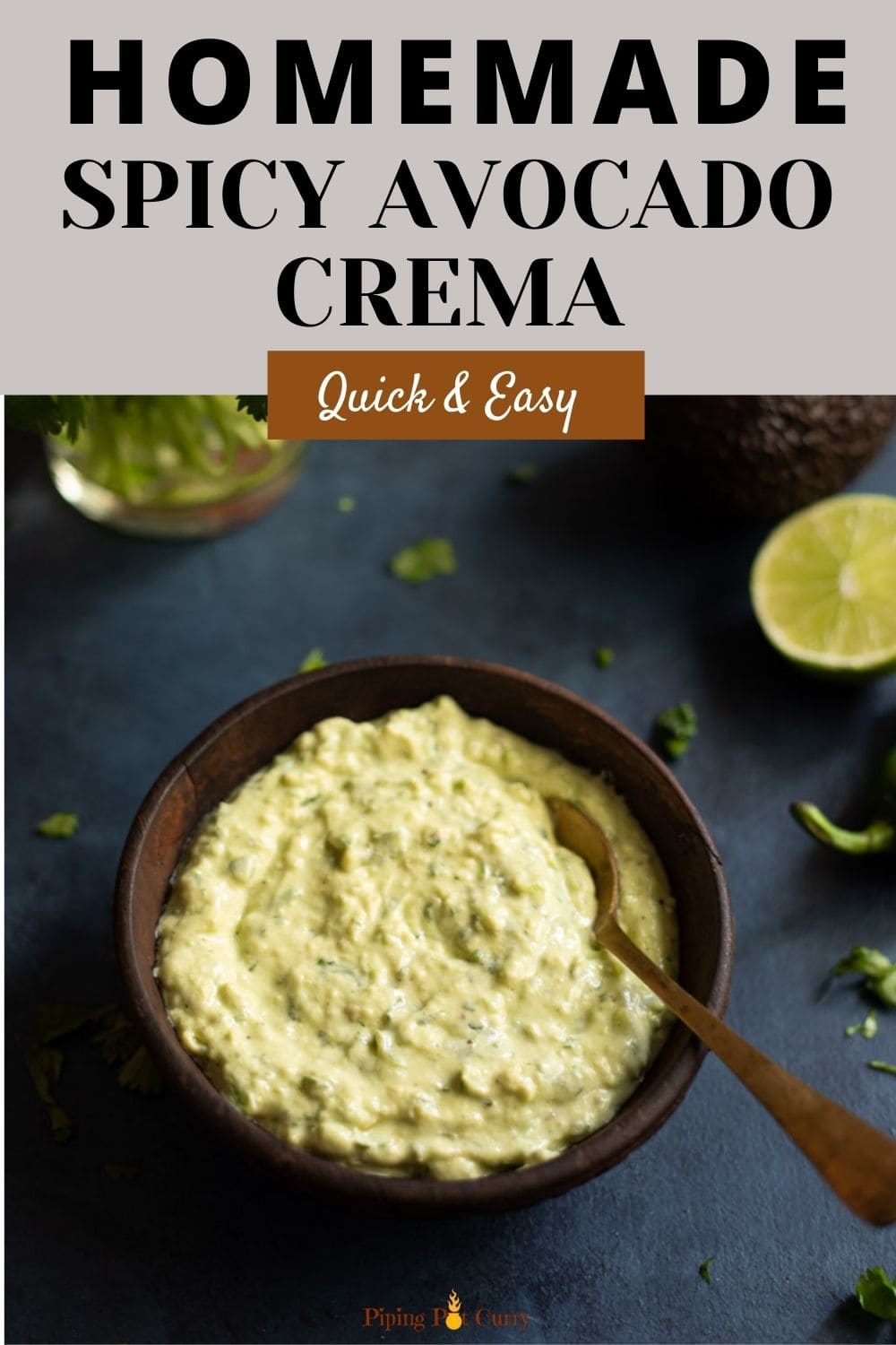 Creamy Avocado Cilantro Sauce - Piping Pot Curry