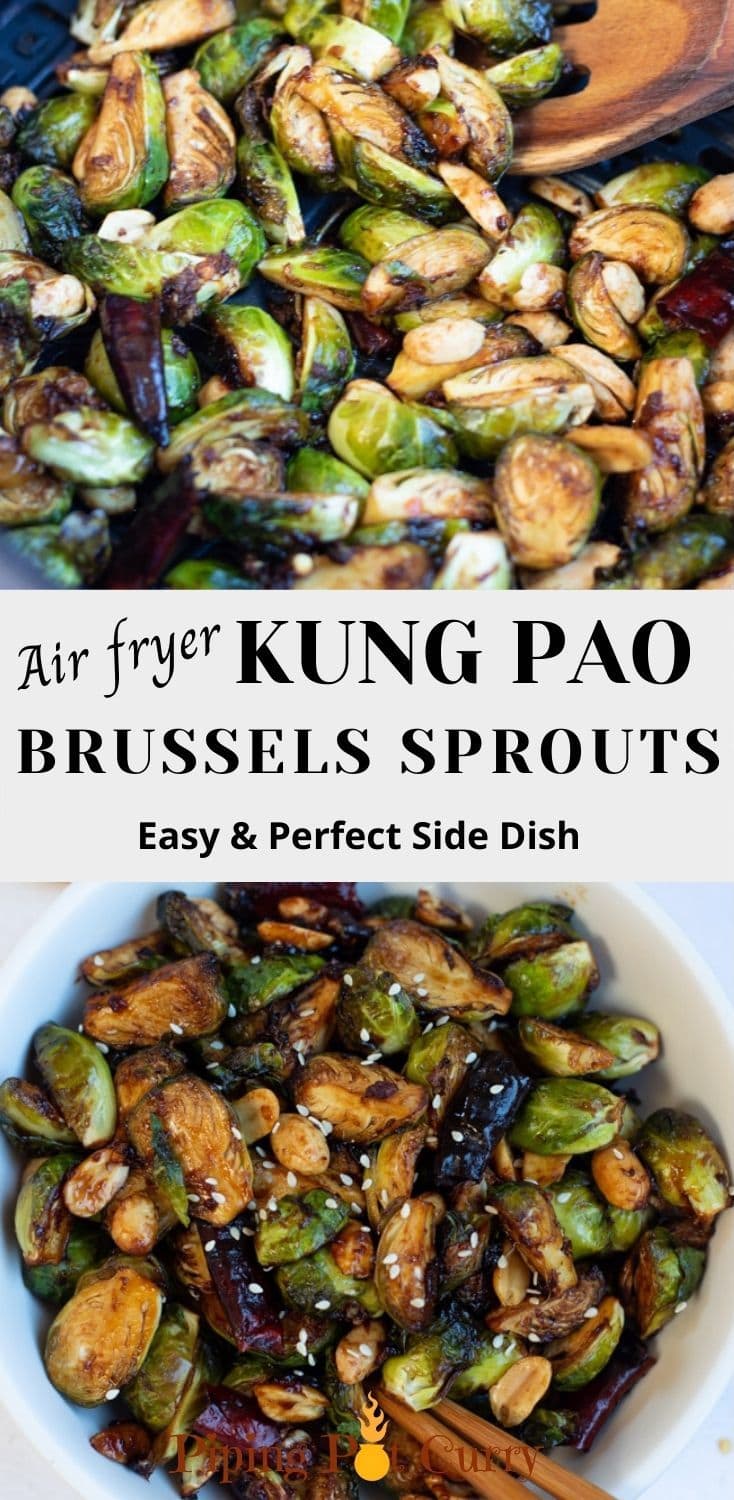 Easy Kung Pao Brussels Sprouts - Piping Pot Curry