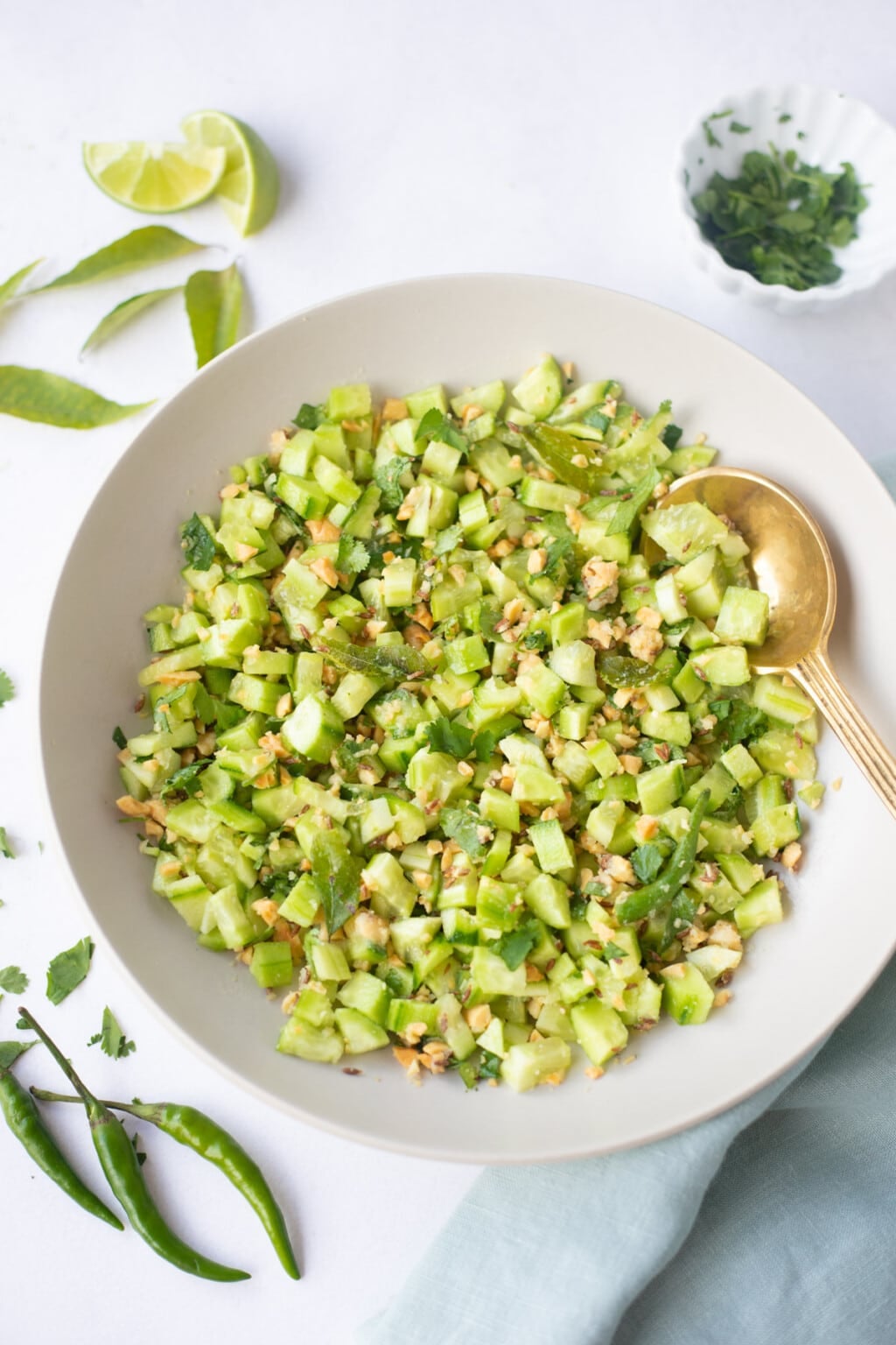 Kakdi Koshimbir (Spicy Indian Cucumber Salad) - Piping Pot Curry