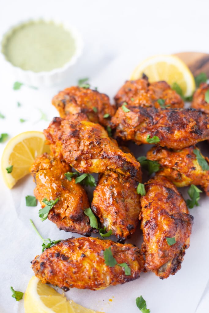 Tandoori Chicken Wings (Air Fryer & Oven) - Piping Pot Curry
