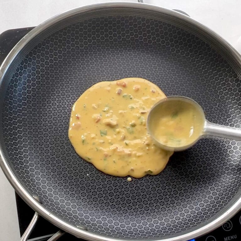 Besan Chilla (Savory Gram Flour Pancakes) - Piping Pot Curry