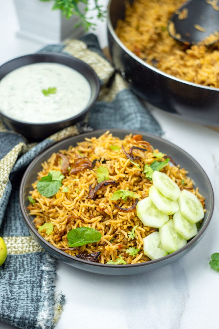 Keema Rice (One-pot Keema Biryani) - Piping Pot Curry