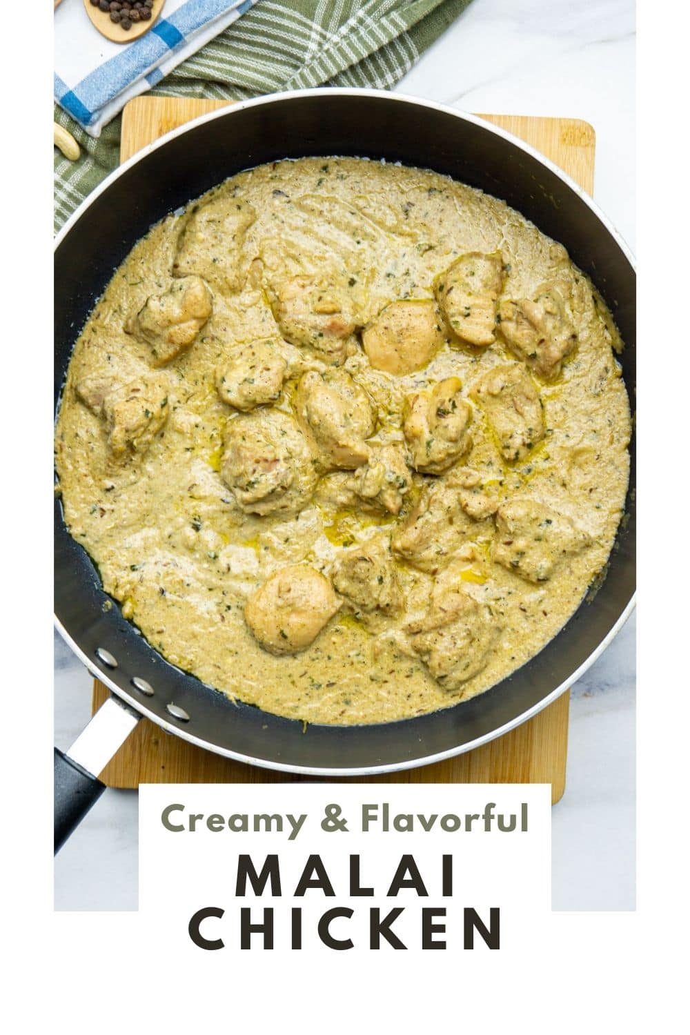 Malai Chicken Curry (Creamy White Chicken Curry) - Piping Pot Curry
