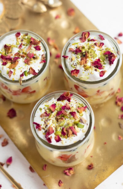 Mini Fruit Custard Trifle Cups - Piping Pot Curry