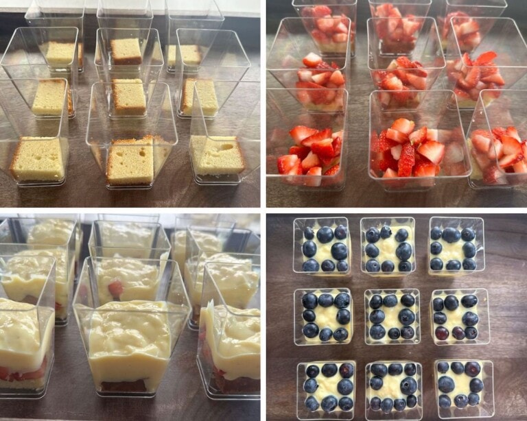 Mini Fruit Custard Trifle Cups - Piping Pot Curry