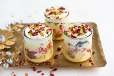 Mini Fruit Custard Trifle Cups - Piping Pot Curry