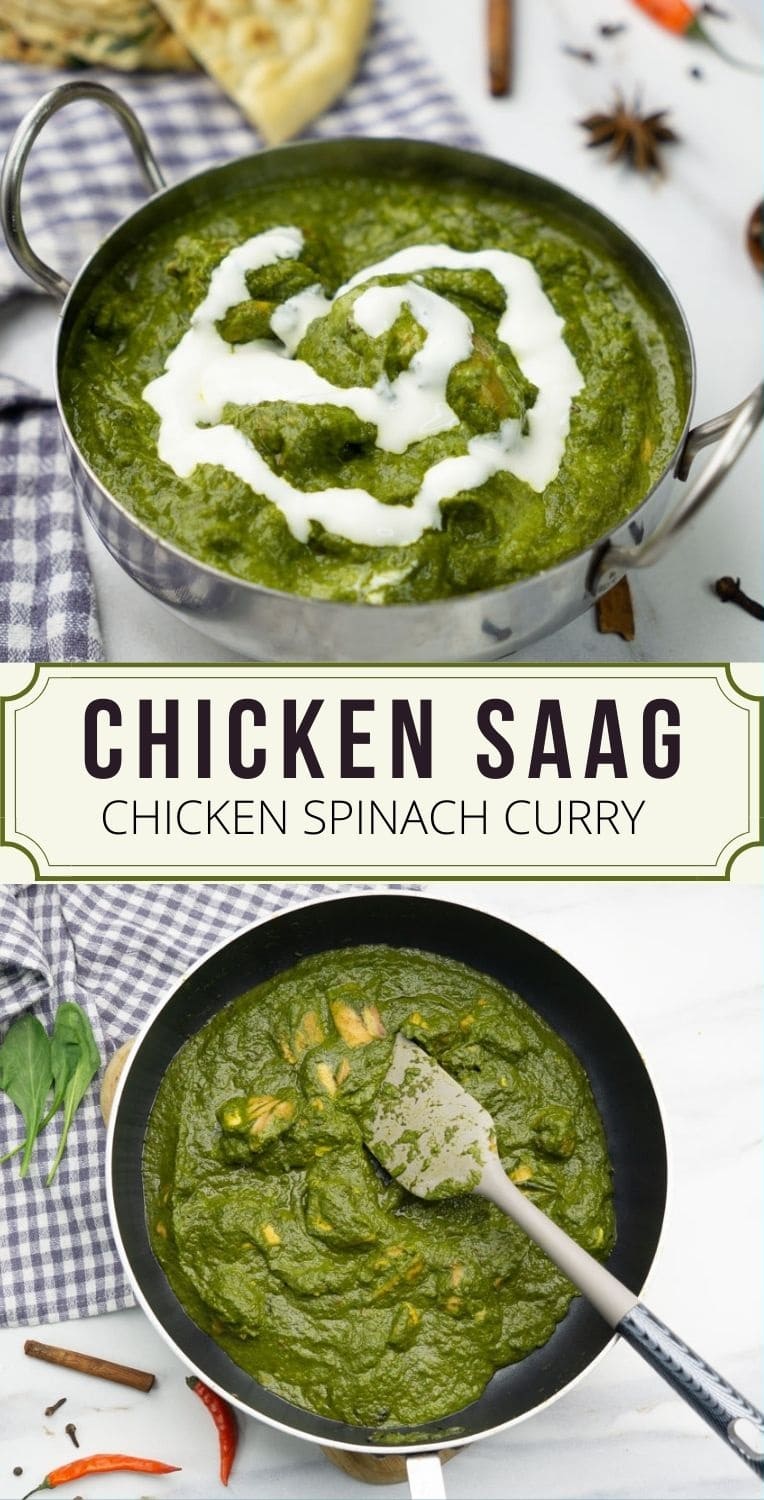 Chicken Saag (Chicken Spinach Curry) - Piping Pot Curry