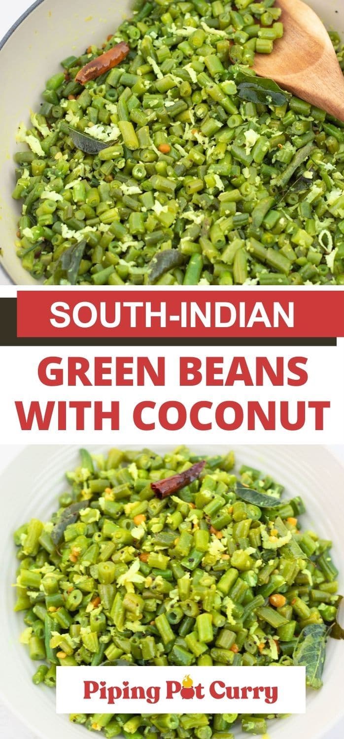 Beans Poriyal (South Indian Green Beans) - Piping Pot Curry