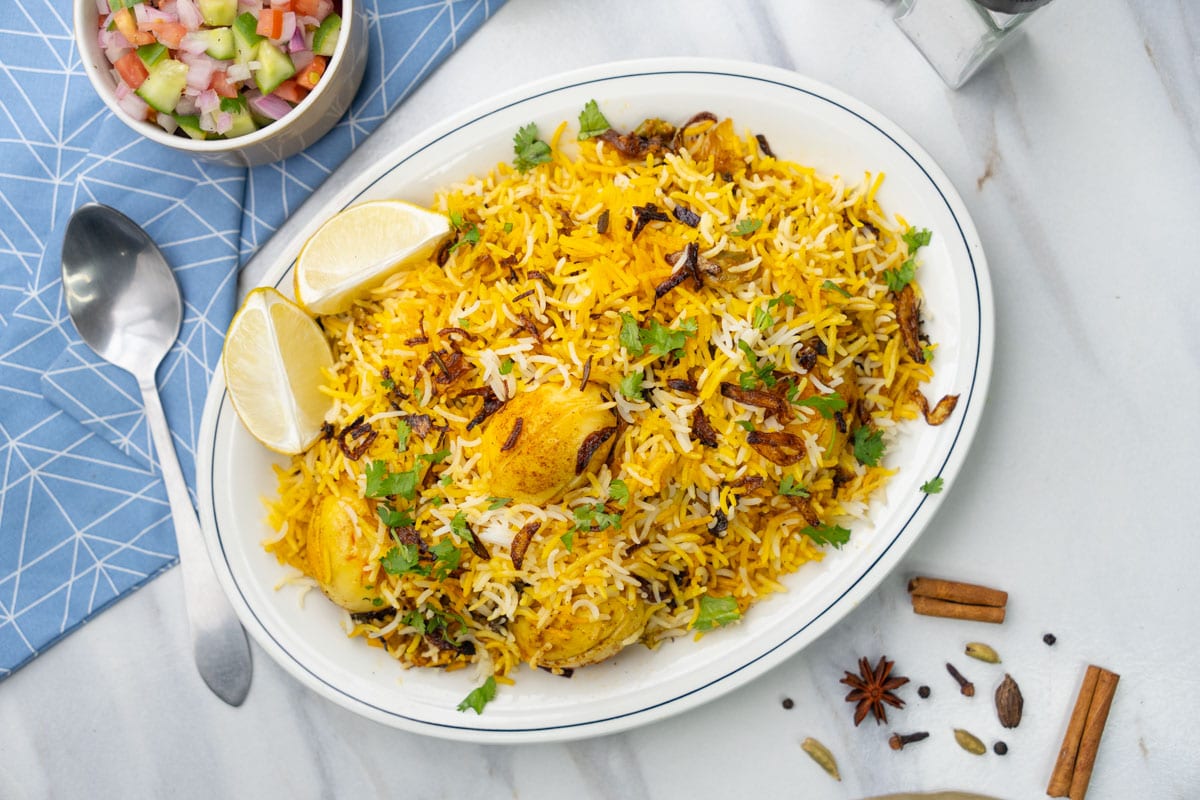 Egg Biryani - Piping Pot Curry