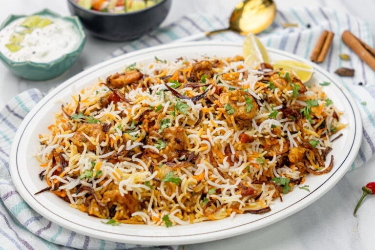 Shrimp Biryani (Prawn Biryani) - Piping Pot Curry