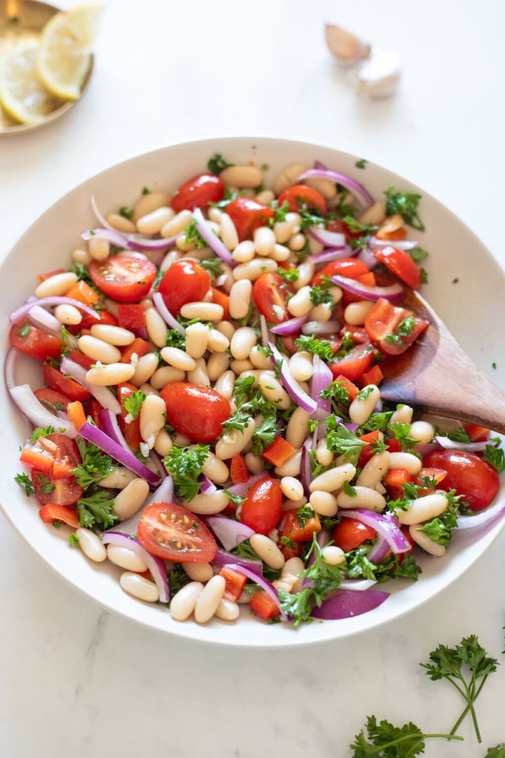 Tuscan White Bean Salad - Piping Pot Curry