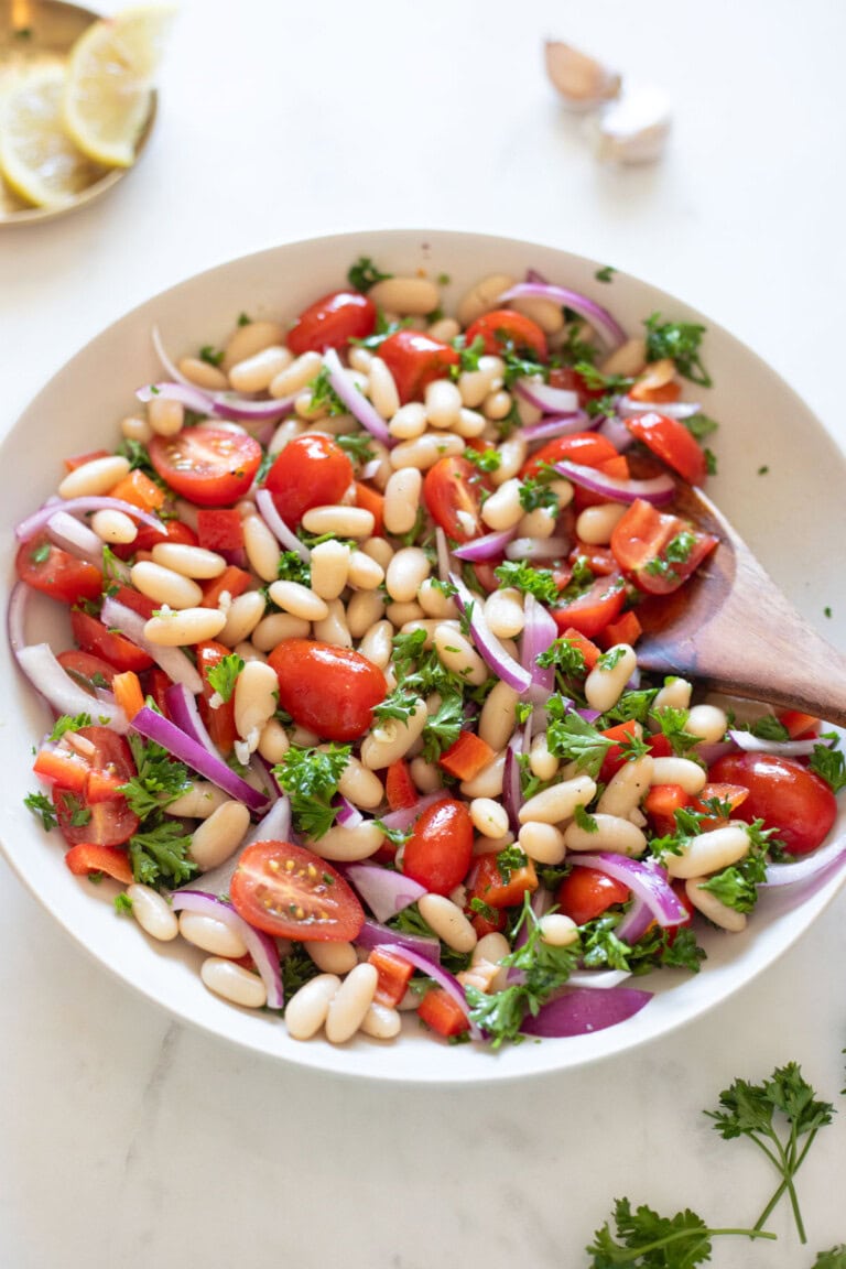 Tuscan White Bean Salad - Piping Pot Curry