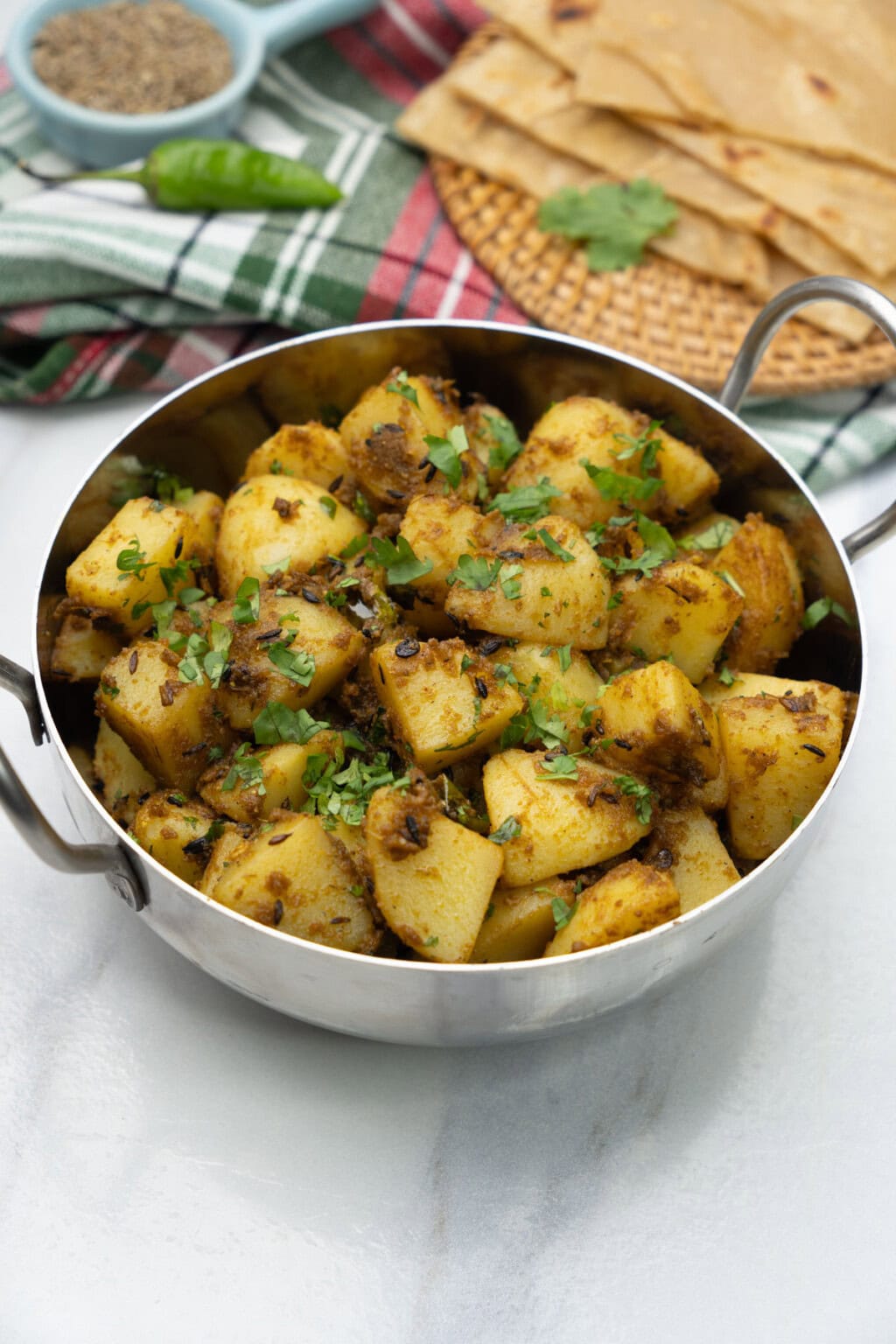 Easy Jeera Aloo (Cumin Potatoes) - Piping Pot Curry