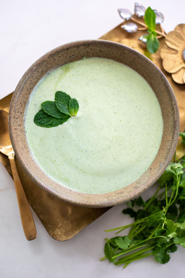 Mint Raita (Pudina Raita) - Piping Pot Curry