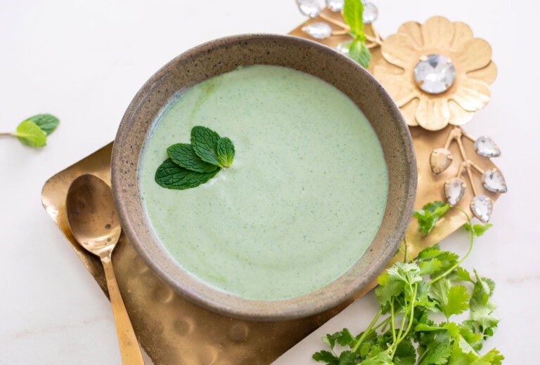 Mint Raita (Pudina Raita) - Piping Pot Curry