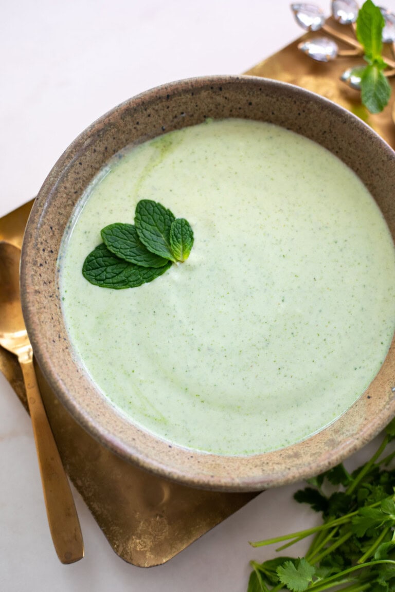 Mint Raita (Pudina Raita) - Piping Pot Curry
