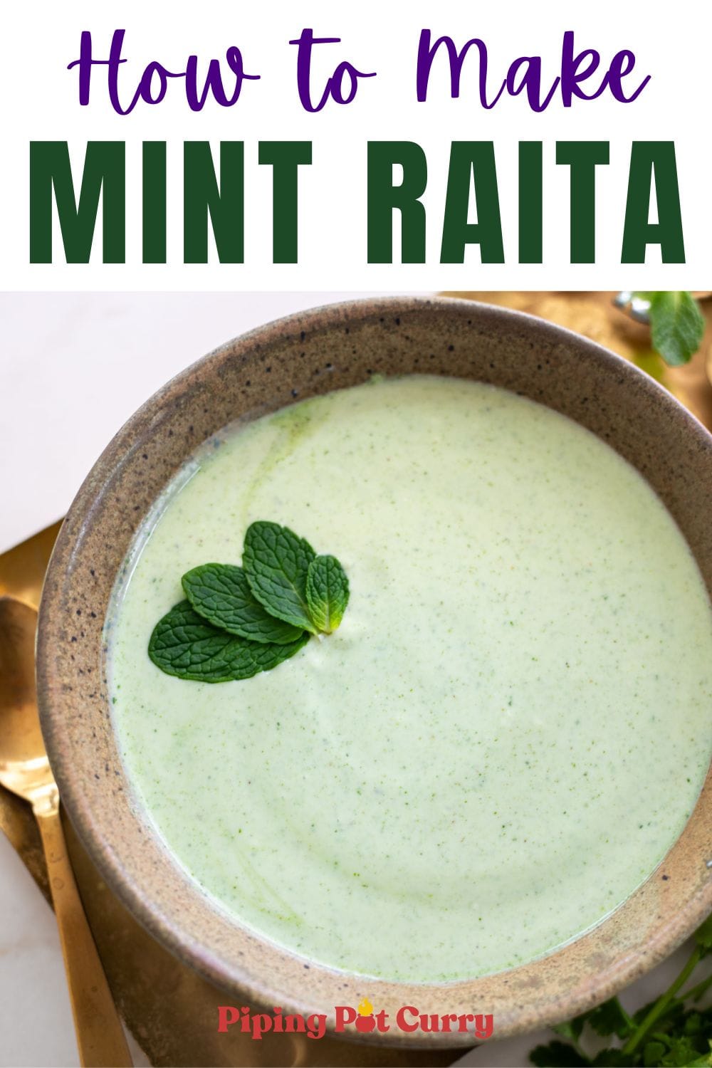 Mint Raita (Pudina Raita) - Piping Pot Curry