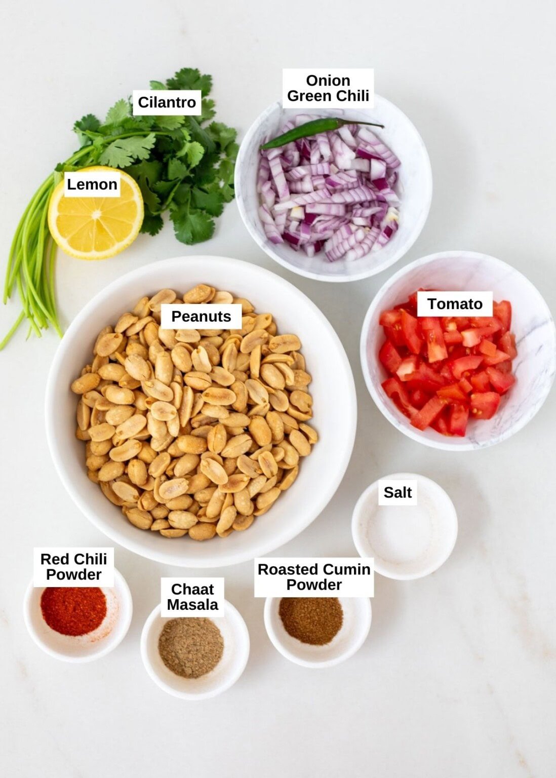 Peanut Chaat (Indian Peanut Salad) - Piping Pot Curry