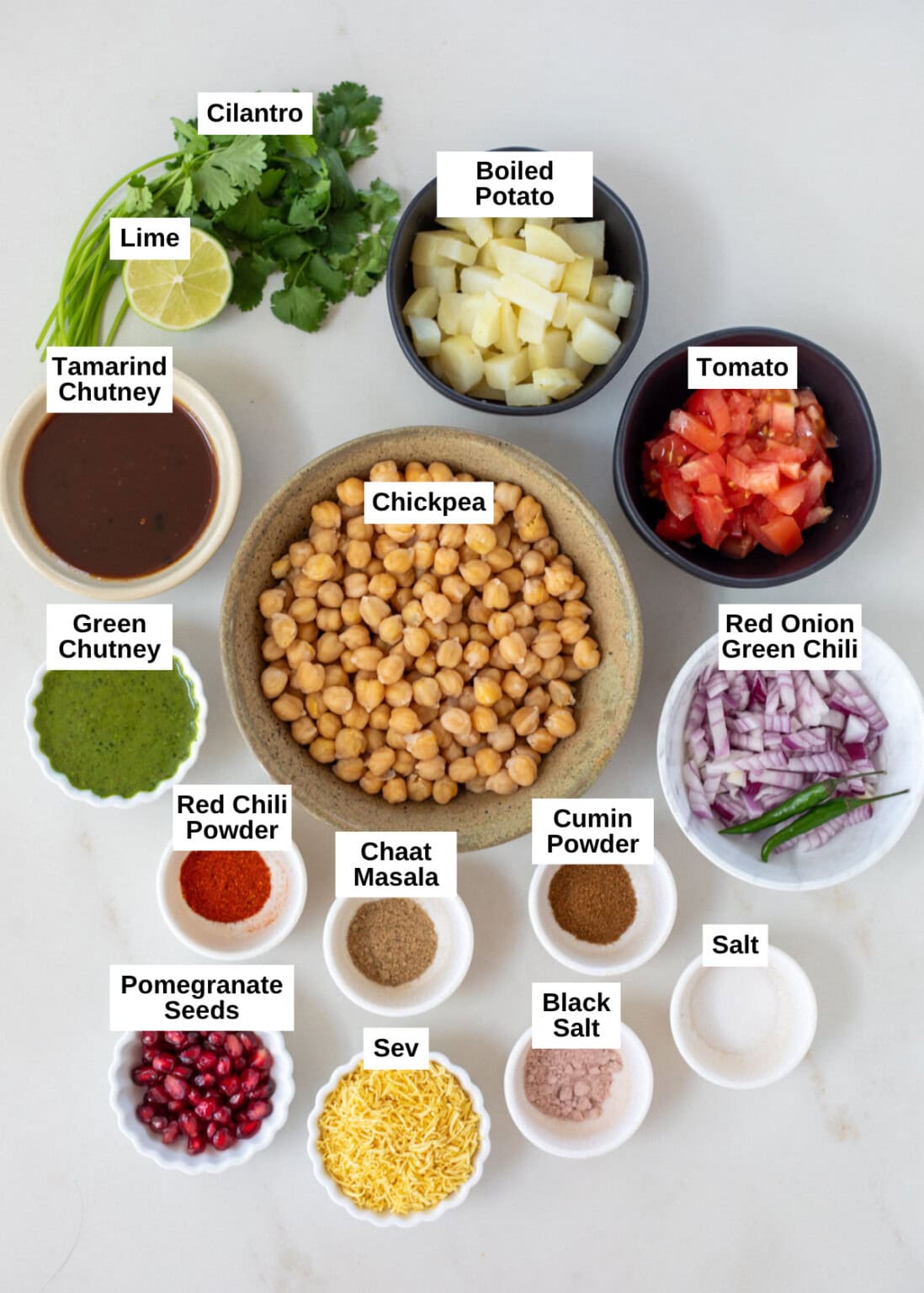 Chana Chaat (Chickpea Chaat with Potatoes) - Piping Pot Curry