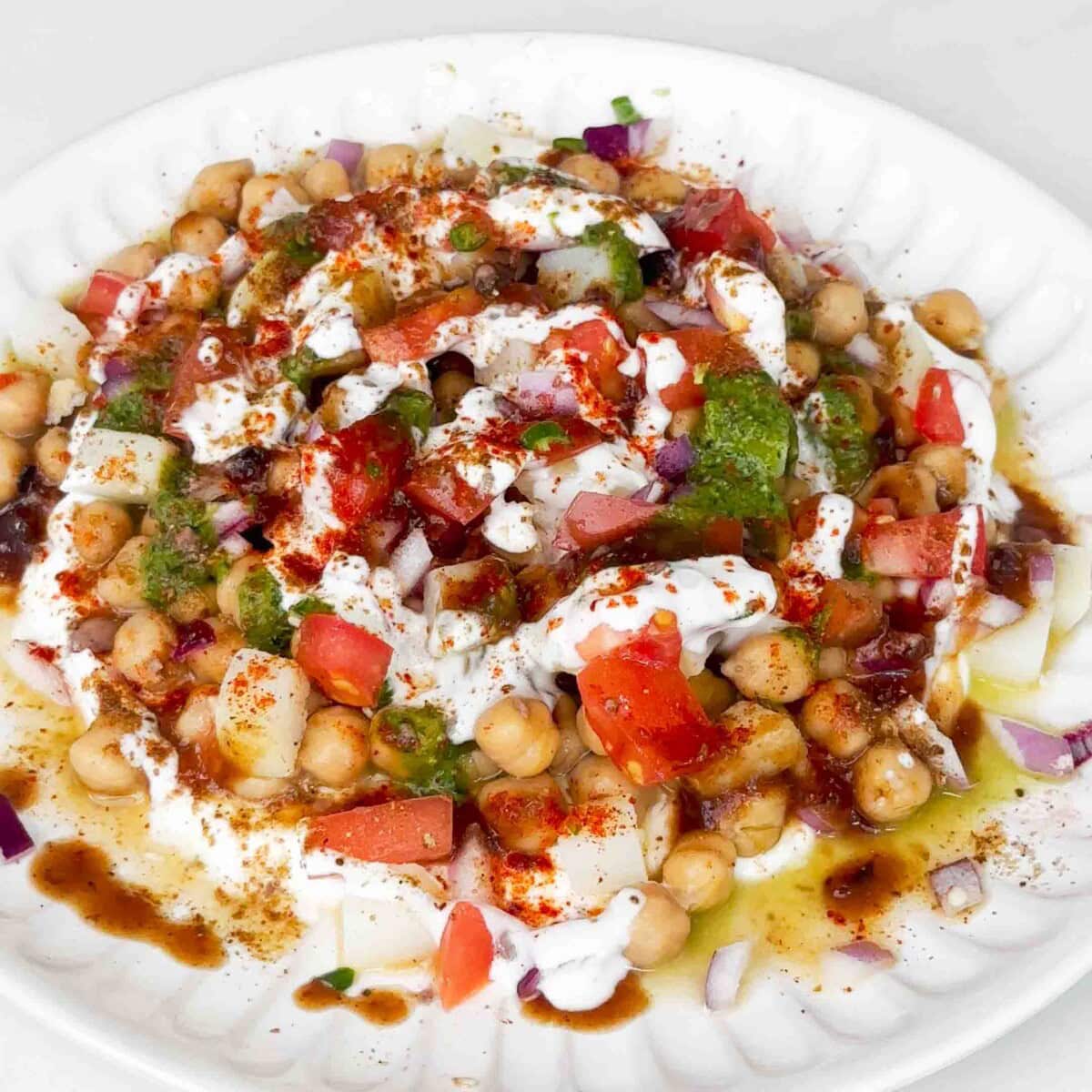 Chana Chaat (Chickpea Chaat with Potatoes) - Piping Pot Curry