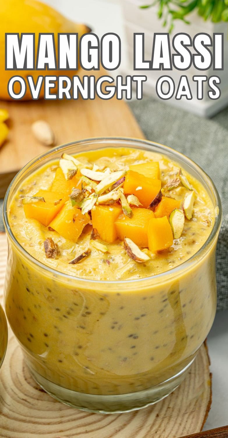 Creamy Mango Overnight Oats - Piping Pot Curry